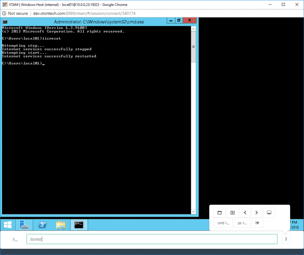 Commandcontrol Iisreset Whitelist Input Xton Technologies