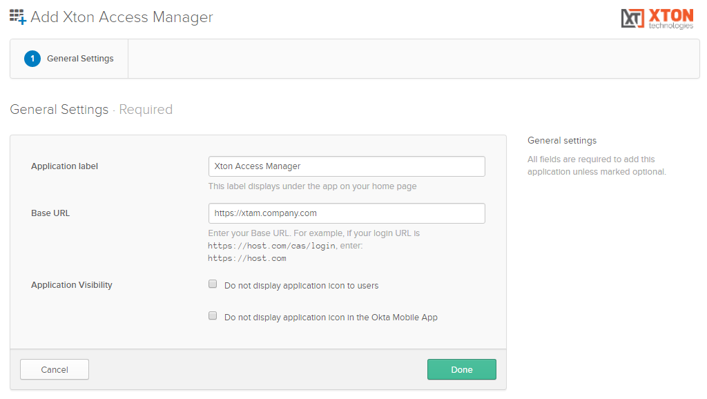 Faq Okta Xtam General Settings Configuration Xton Technologies