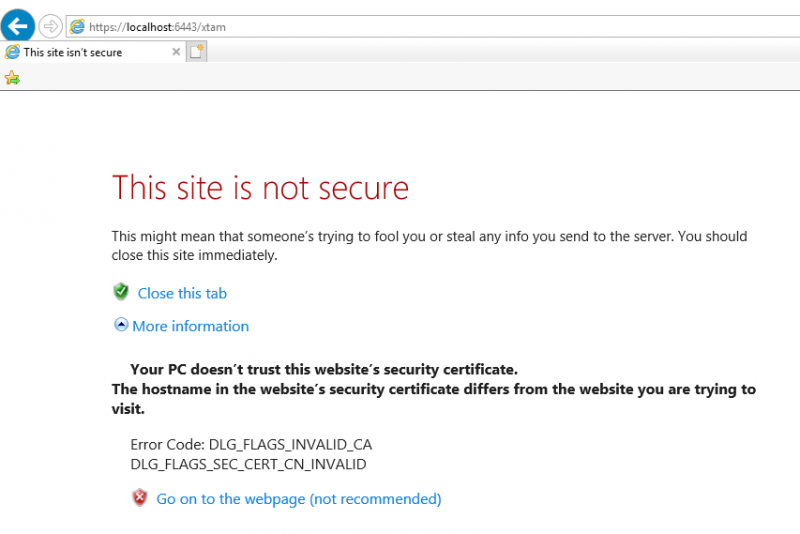 Faq Self Signed Certificate Browser Warning Message Xton Technologies