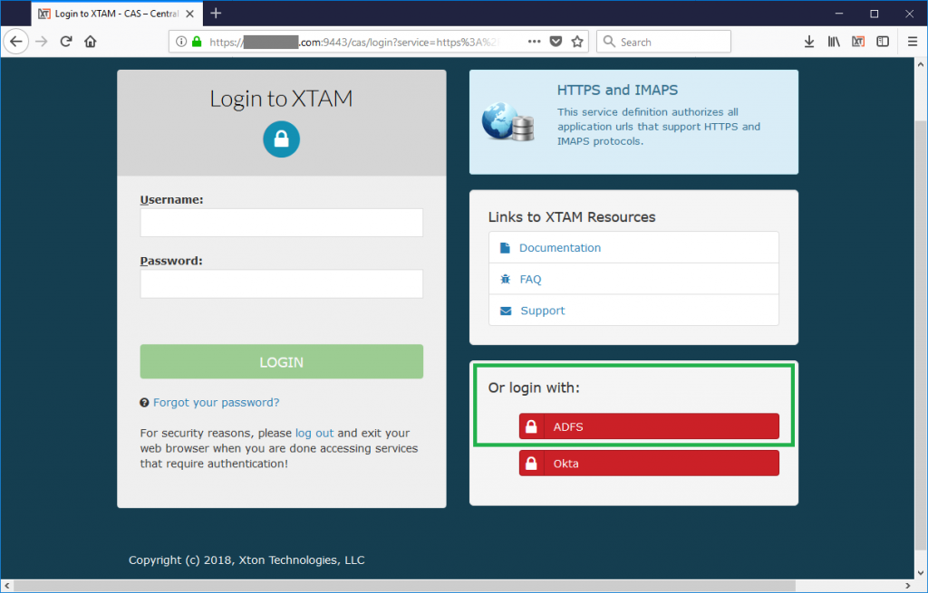 XTAM-ADFS-Integration-ADFS-Login-Option - Xton Technologies