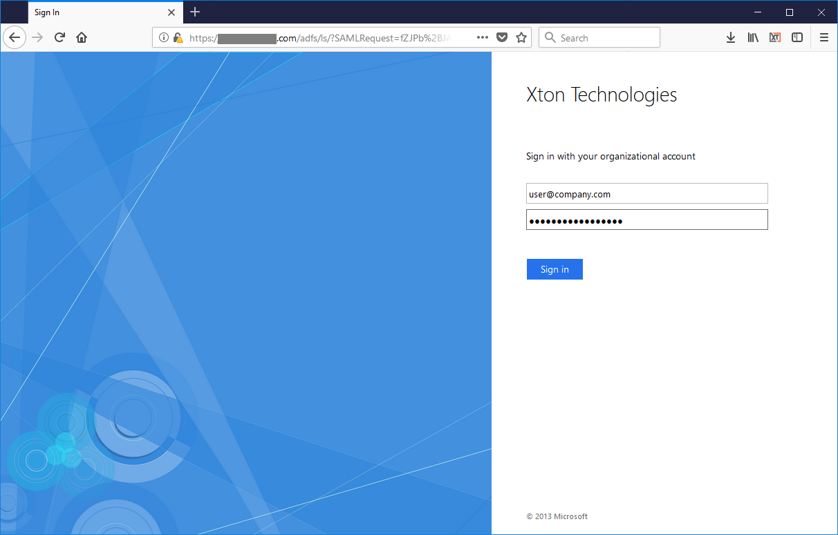 XTAM-ADFS-Integration-ADFS-Login-Page - Xton Technologies